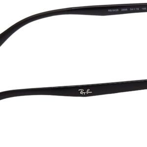 Ray-Ban RX6428 Square Prescription Eyeglass Frames, Matte Black On Black/Demo Lens, 54 mm