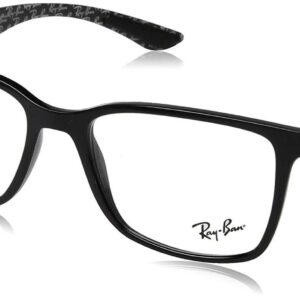 Ray-Ban RX8905 Square Prescription Eyeglass Frames, Black/Demo Lens, 55 mm