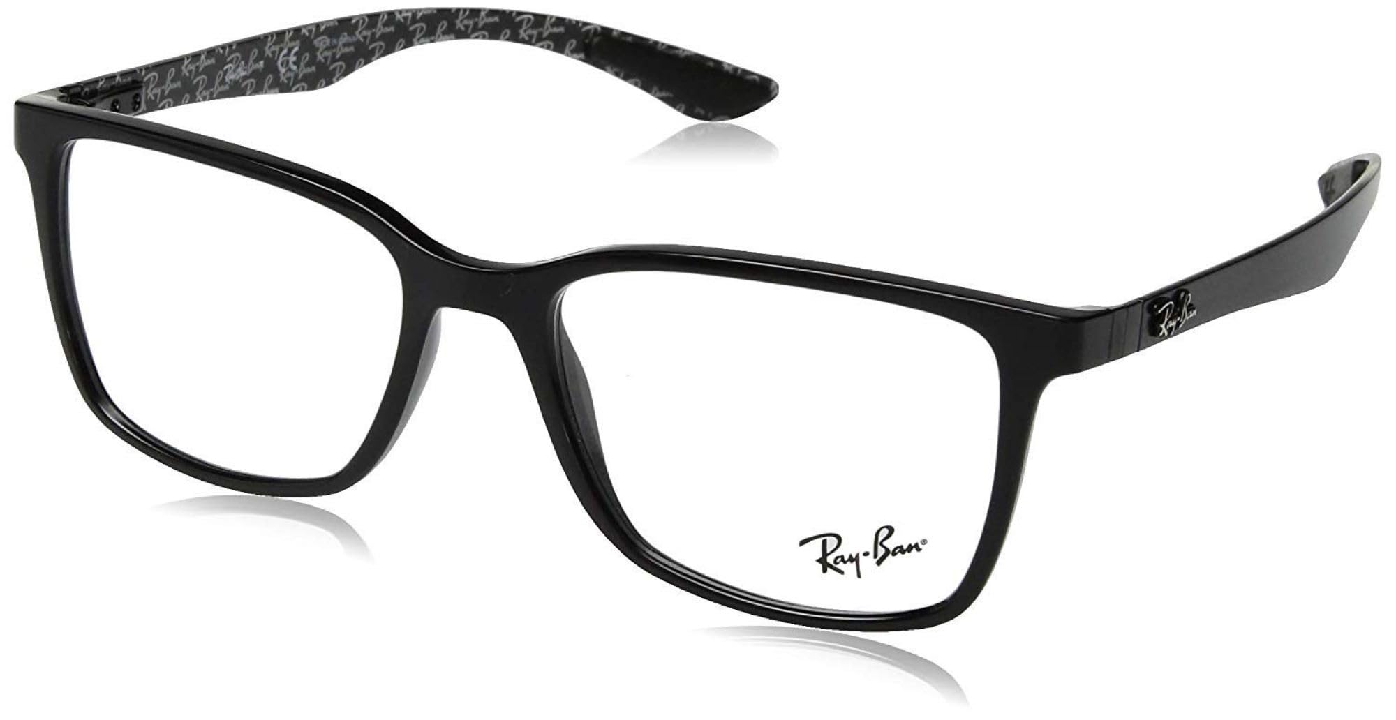 Ray-Ban RX8905 Square Prescription Eyeglass Frames, Black/Demo Lens, 55 mm