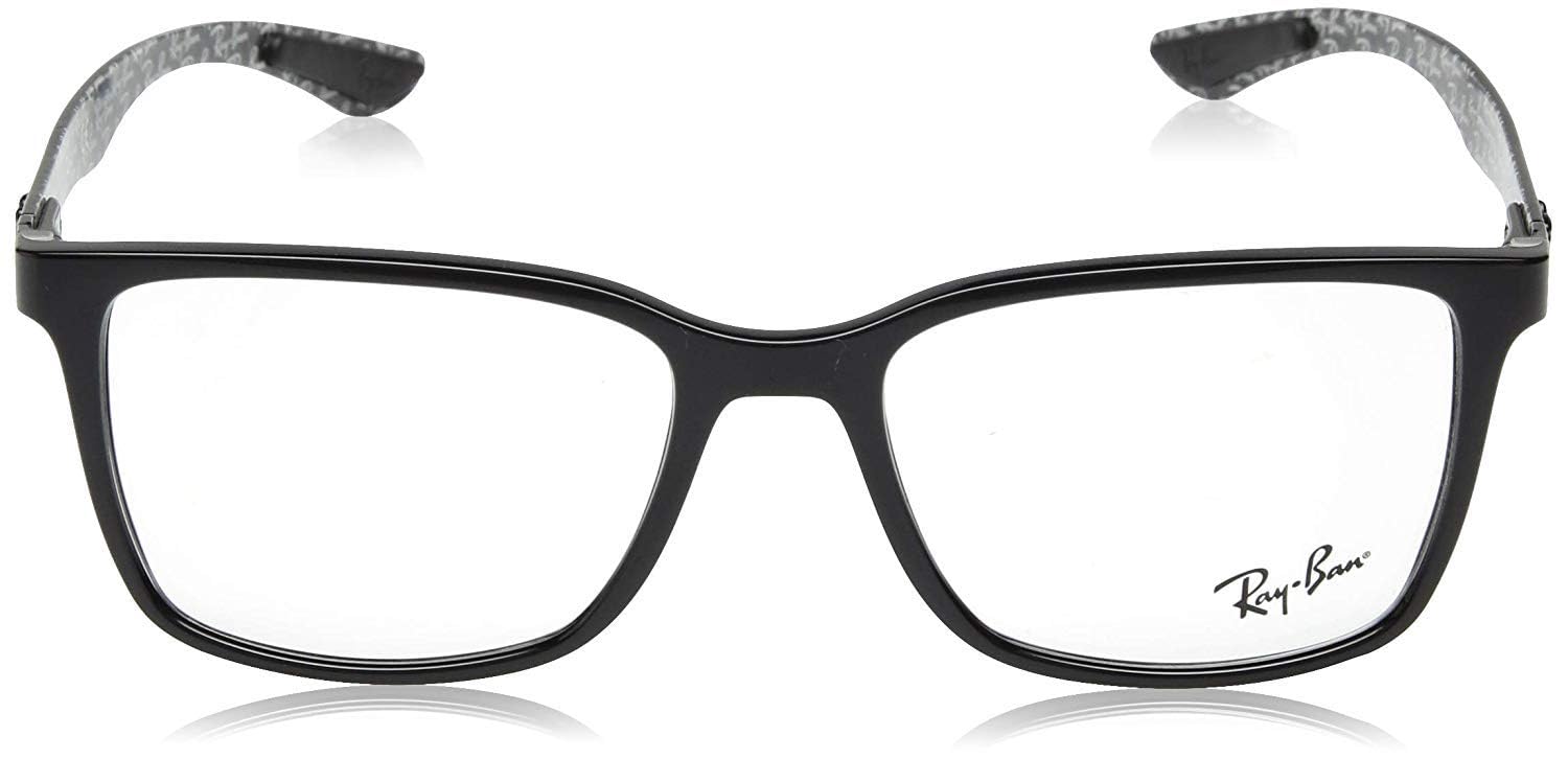 Ray-Ban RX8905 Square Prescription Eyeglass Frames, Black/Demo Lens, 55 mm