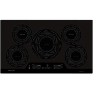 frigidaire fgic3666tb gallery 36" electric induction cooktop, built-in 5-burner, vitroceramic glass, black