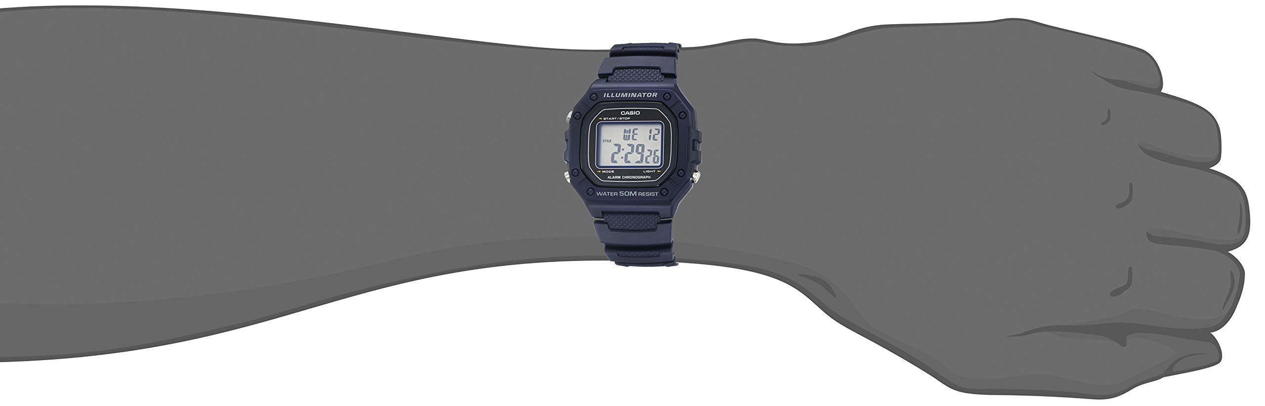 Casio Men's W-218H-2AVCF Classic Digital Display Quartz Blue Watch