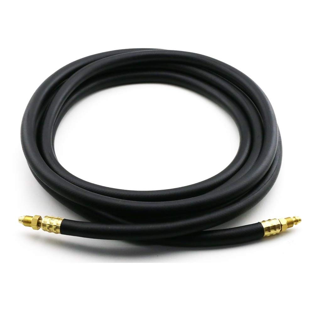 WeldingCity TIG Welding Torch Air-cooled WP-9 (125-amp)/WP-17 (150-amp) Power Cable Hose 57Y03R (25-ft) and Dinse-type 25mm (Small) .355"-pin Gas-thru Adapter