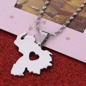 Stainless Steel Venezuela Map Pendant Necklace for Women Men Venezuelan Jewelry