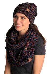 funky junque oversized beanie matching scarf set bundle - kaleidoscope 4#32