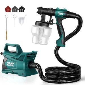 neu master paint sprayer, 600w hvlp electric spray paint gun with 6ft airhose for house painting, ceiling, home interior and exterior