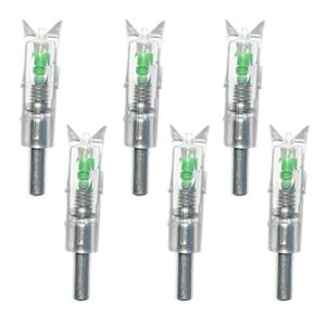 reikawa 6pcs lighted nocks for crossbow with .300''/7.62mm inside diameter,half moon style lighted archery nocks