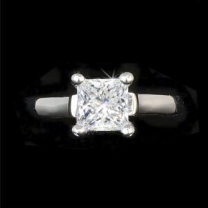 Venetia Top Grade 1.5 Carat Supreme Realistic Princess Cut Solitaire Simulated Diamond Ring Platinum Plated 925 Silver cz Cubic Zirconia Swarovski 1sq6