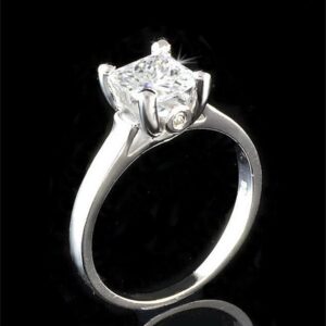 Venetia Top Grade 1.5 Carat Supreme Realistic Princess Cut Solitaire Simulated Diamond Ring Platinum Plated 925 Silver cz Cubic Zirconia Swarovski 1sq6