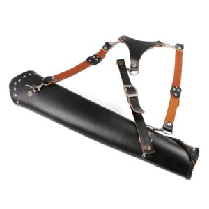 I-Sport Cow Leather Handmade Archery Back Shoulder Arrow Quiver Target Shooting Quiver for Arrows with Adjustable Straps