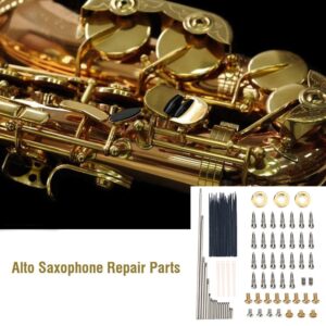 Saxophone Repair Kits, Alto Sax Repair Maintenance Kit, with Rollers, Needle Springs, Rat-tail Screws, Reeds, Reed Screws, Adjusting Screws, Nuts, Round Head Screws