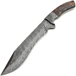 pal 2000 knives hk-9295 handmade damascus steel 13 inches hunting knife ram horn handle with sheath