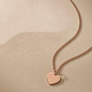 Fossil Women's Engravable Necklace, Color: Rose Gold (Model: JF03021791)