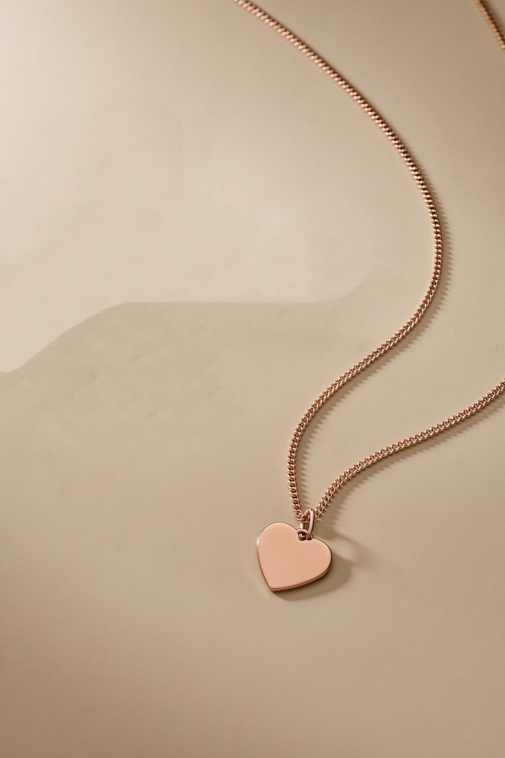 Fossil Women's Engravable Necklace, Color: Rose Gold (Model: JF03021791)