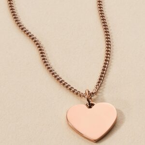 Fossil Women's Engravable Necklace, Color: Rose Gold (Model: JF03021791)