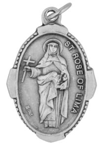 venerare traditional catholic saint medal (saint rose of lima)