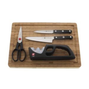 zwilling gourmet 5-pc knife & cutting board set