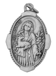 venerare traditional catholic saint medal (saint agnes)