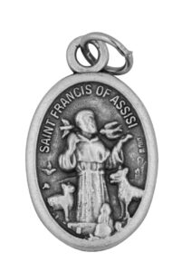 venerare traditional catholic saint medal (saint francis pet medal, oval)