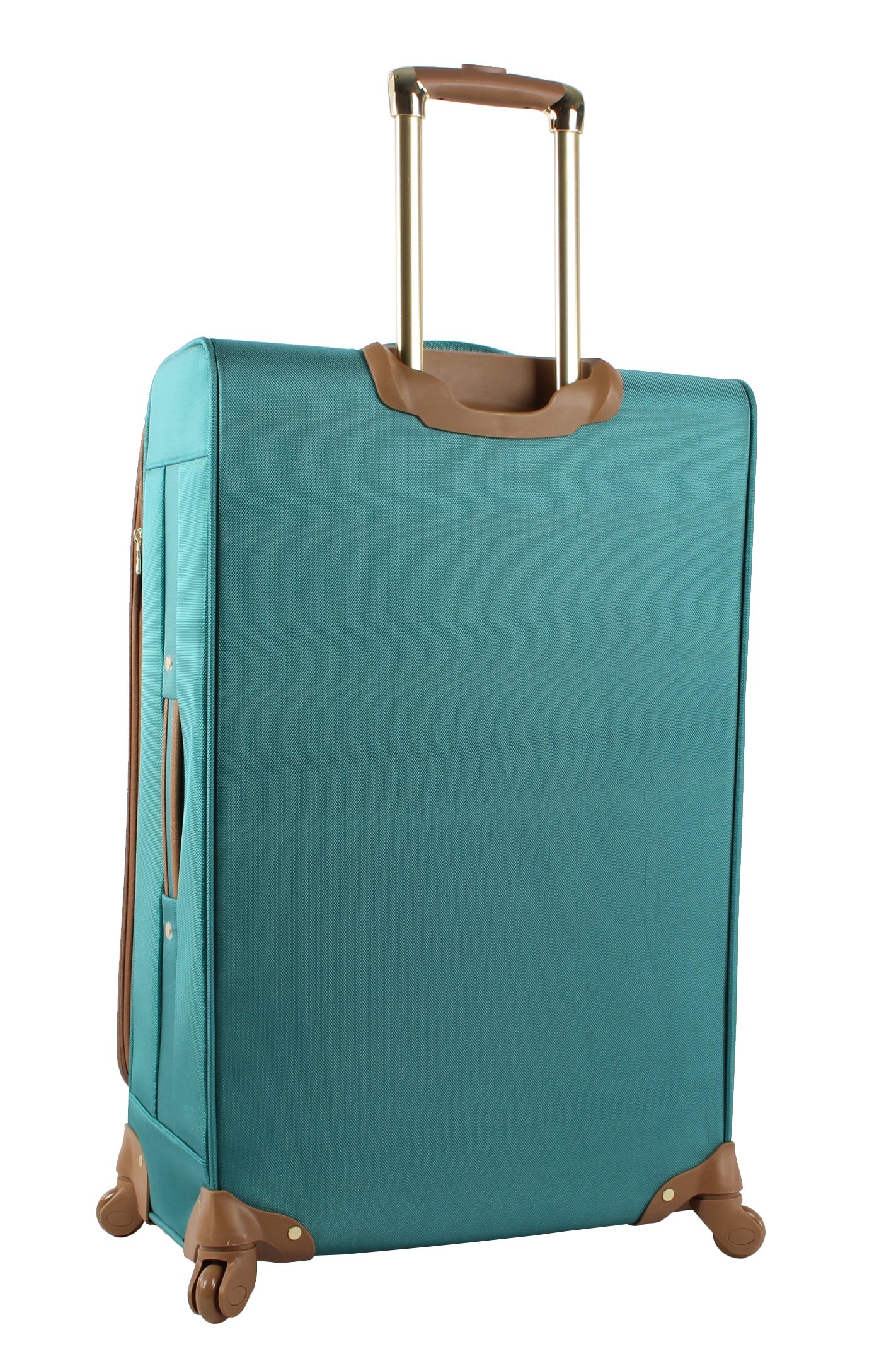 steve madden Designer Luggage Collection- 3 Piece Softside Expandable Lightweight Spinner Suitcases- Travel Set includes Under Seat Bag, 20-Inch Carry on & 28-Inch Checked Suitcase (Harlo Teal Blue)