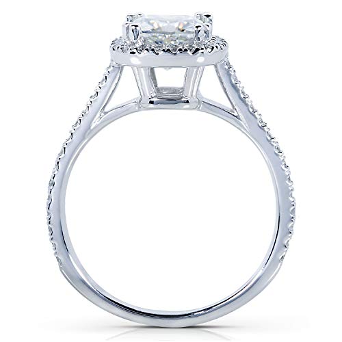 Kobelli Moissanite and Lab Grown Diamond Halo Engagement Ring 1 1/3 CTW 14k White Gold (GH/VS, DEF/VS), 9