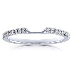 kobelli lab grown diamond notched shadow wedding band 1/8 ctw 14k white gold (def/vs), 7