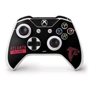 skinit decal gaming skin compatible with xbox one s controller - officially licensed nfl atlanta falcons black performance series design