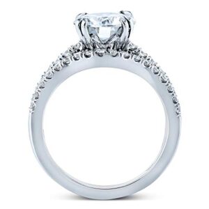 Kobelli Forever One Moissanite and Lab Grown Diamond Bridal Rings Set 2 1/3 CTW 14k White Gold (DEF/VS), 7.5