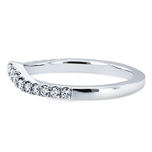 Kobelli Lab Grown Diamond Womens Curved Wedding Band 1/5 CTW 14k White Gold (DEF/VS), 5