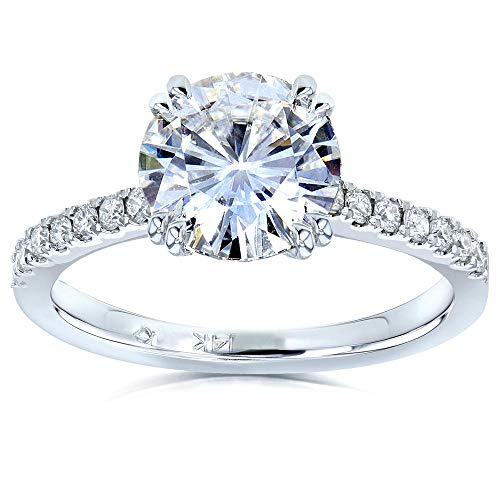 Kobelli Forever One Moissanite and Lab Grown Diamond Engagement Ring 1 3/4 CTW 14k White Gold (DEF/VS), 8.5