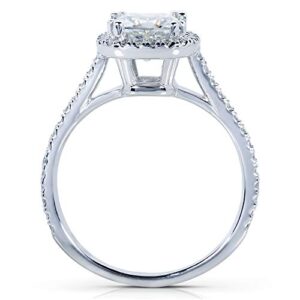 Kobelli Forever One Moissanite and Lab Grown Diamond Halo Engagement Ring 1 1/3 CTW 14k White Gold (DEF/VS), 4