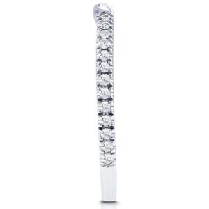 Kobelli Lab Grown Diamond Notched Shadow Wedding Band 1/8 CTW 14k White Gold (DEF/VS), 6.5