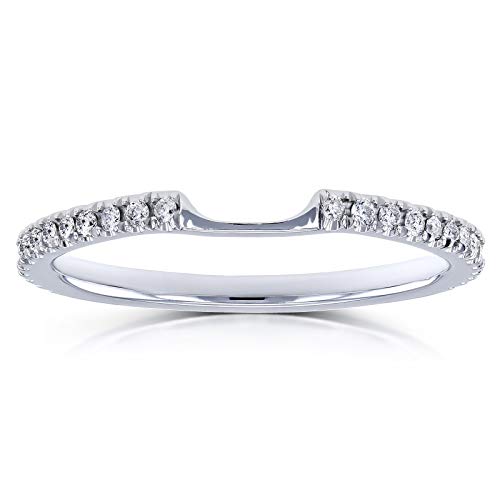 Kobelli Lab Grown Diamond Notched Shadow Wedding Band 1/8 CTW 14k White Gold (DEF/VS), 6.5