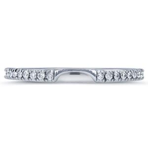 Kobelli Lab Grown Diamond Notched Shadow Wedding Band 1/8 CTW 14k White Gold (DEF/VS), 6.5