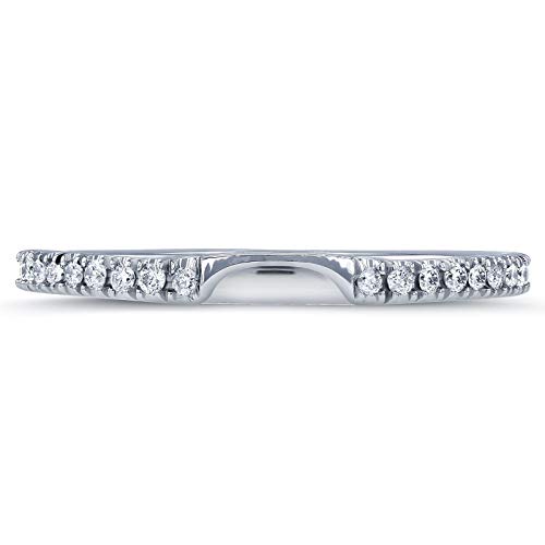 Kobelli Lab Grown Diamond Notched Shadow Wedding Band 1/8 CTW 14k White Gold (DEF/VS), 6.5