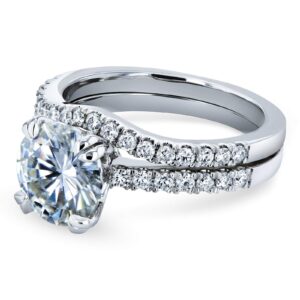 Kobelli Moissanite and Lab Grown Diamond Bridal Rings Set 2 1/3 CTW 14k White Gold (GH/VS, DEF/VS), 7