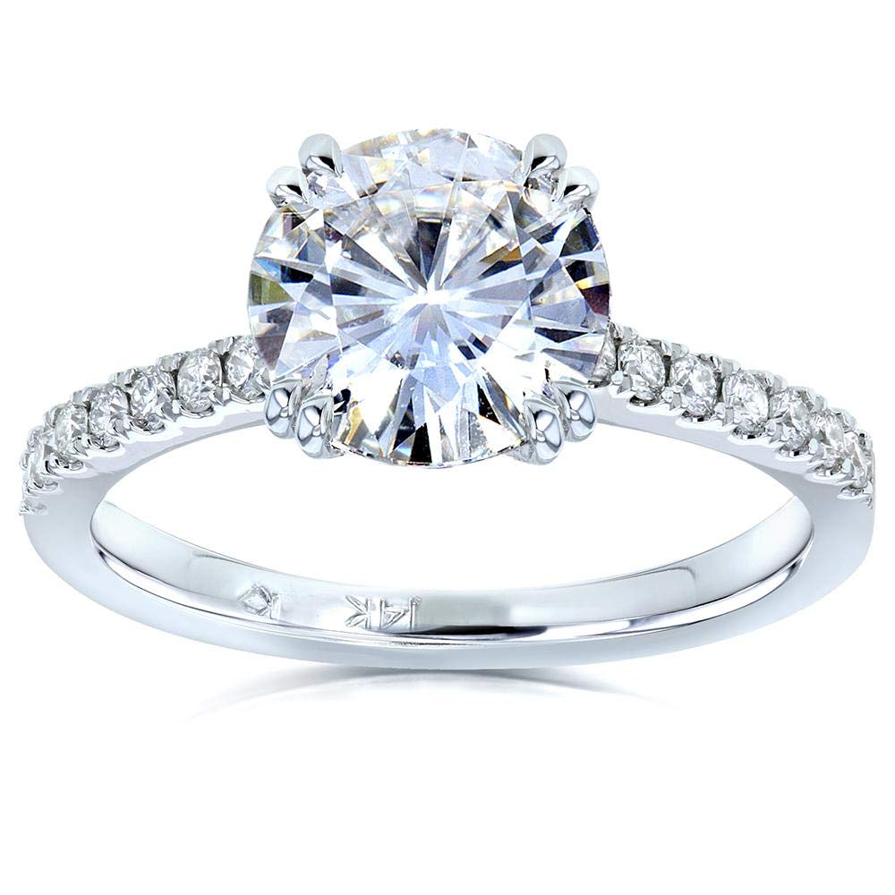 Kobelli Moissanite and Lab Grown Diamond Engagement Ring 2 1/10 CTW 14k White Gold (GH/VS, DEF/VS), 8