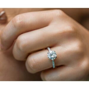 Kobelli Moissanite and Lab Grown Diamond Engagement Ring 2 1/10 CTW 14k White Gold (GH/VS, DEF/VS), 8