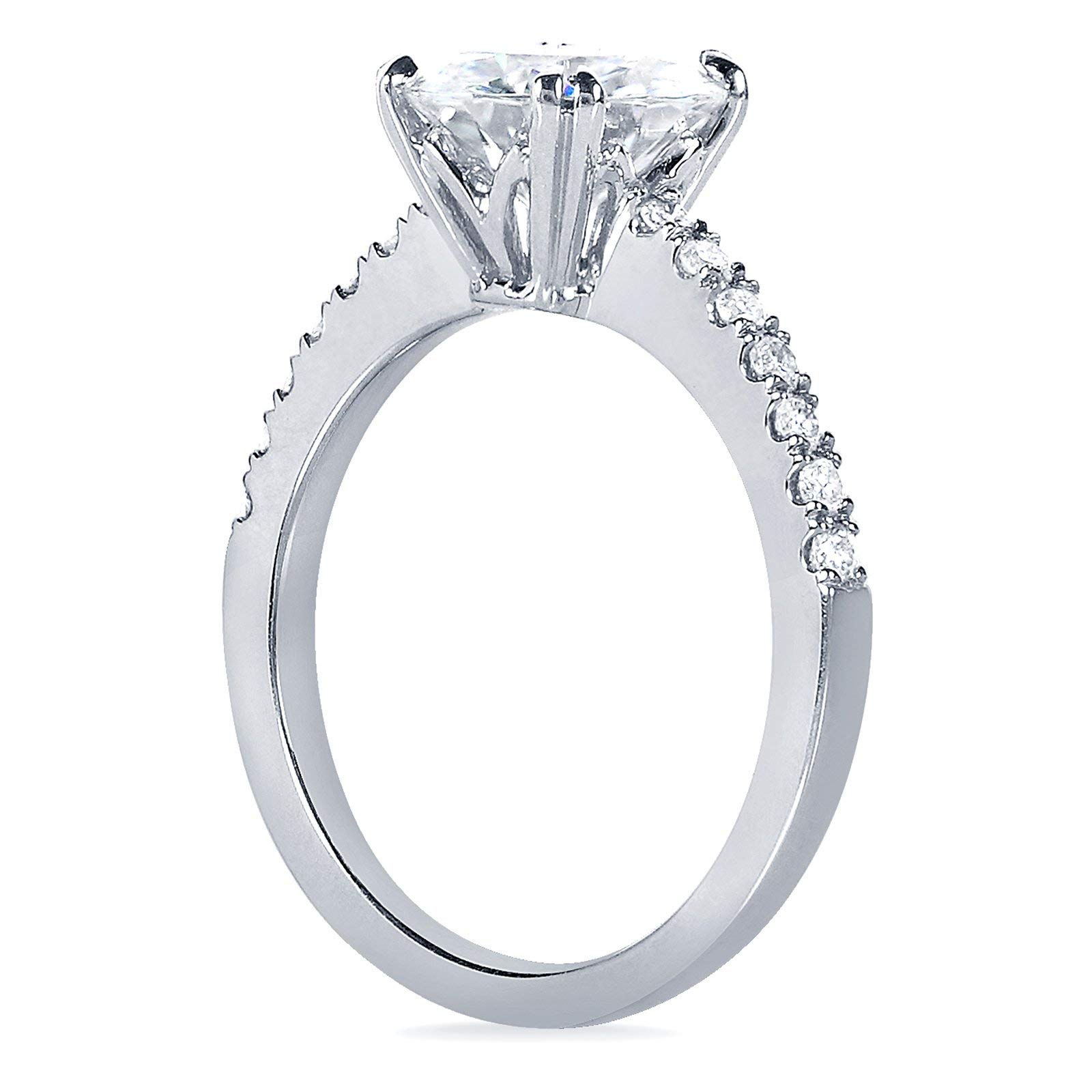 Kobelli Moissanite and Lab Grown Diamond Engagement Ring 2 1/10 CTW 14k White Gold (GH/VS, DEF/VS), 8