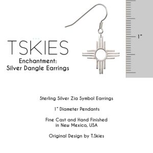 TSKIES Turquoise Skies Enchantment: Sterling Silver Zia Dangle Earrings