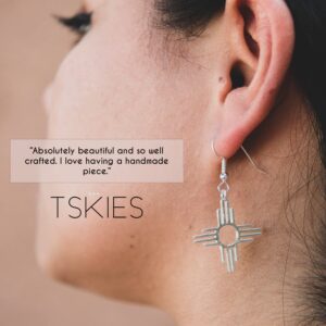 TSKIES Turquoise Skies Enchantment: Sterling Silver Zia Dangle Earrings