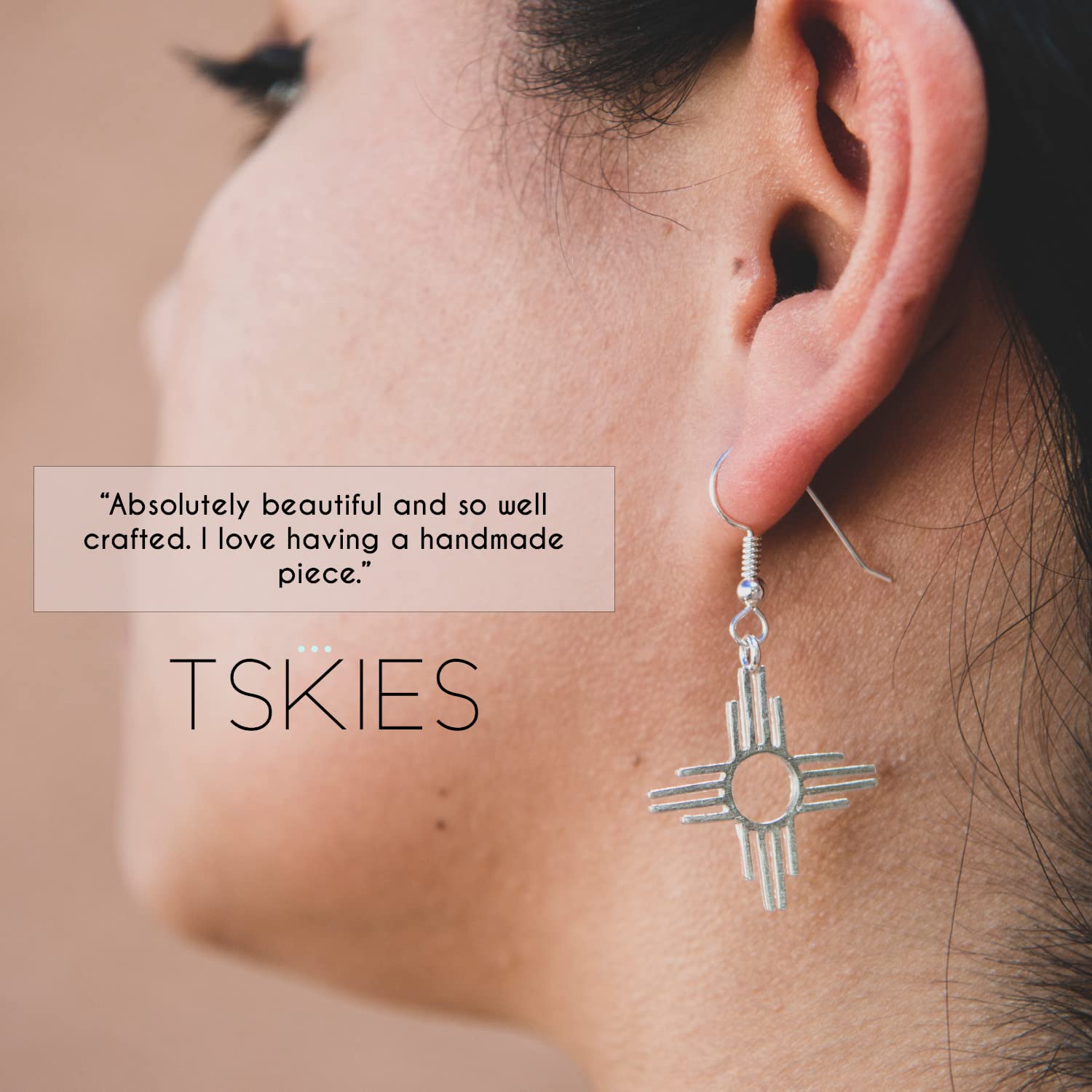 TSKIES Turquoise Skies Enchantment: Sterling Silver Zia Dangle Earrings