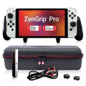 satisfye – zengrip pro gen 3 oled elite bundle, accessories compatible with nintendo switch - the bundle includes: grip, elite case and a low profile usb c-c cable. bonus: 2 thumbsticks+1 joycon rail