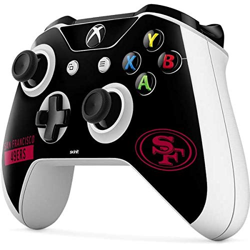 Skinit Decal Gaming Skin Compatible with Xbox One S Controller - Officially Licensed NFL San Francisco 49ers Black Performance Series Design