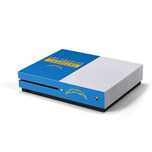 skinit decal gaming skin compatible with xbox one s console - officially licensed nfl los angeles chargers blue performance series design