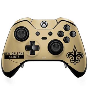 skinit decal gaming skin compatible with xbox one elite controller - officially licensed nfl new orleans saints gold performance series design