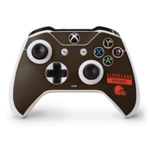 skinit decal gaming skin compatible with xbox one s controller - officially licensed nfl cleveland browns brown performance series design