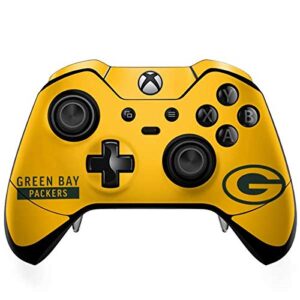 skinit decal gaming skin compatible with xbox one elite controller - officially licensed nfl green bay packers yellow performance series design