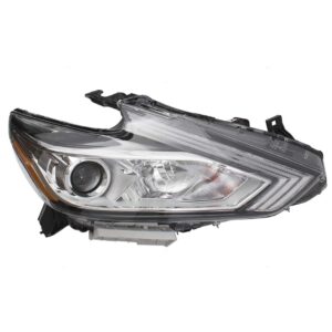 brock replacement halogen headlamp for 2016-2018 altima sedan passenger right w/chrome housing compatible with 260109hs0a