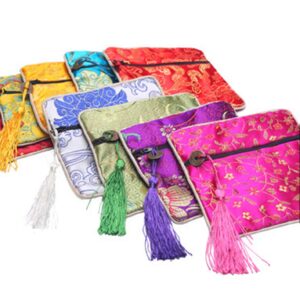 NHW EAVOQLB 16 pcs traditional brocade bag embroidery bag jewelry bag Shu Jin fringed Wallet Zipper jewelry bag value set